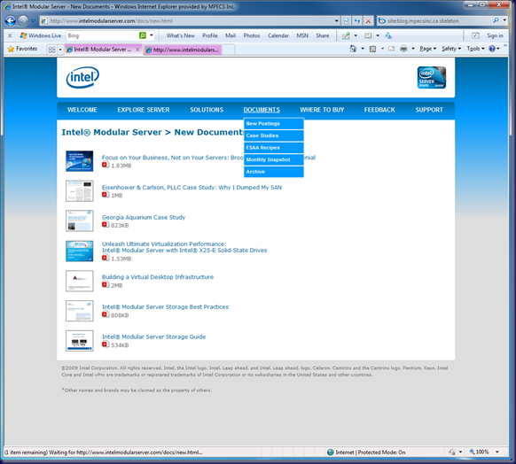 MPECS Inc. Blog: Some Intel Modular Server Reading